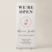 elegant purple bakery cake business retractable banner | Zazzle