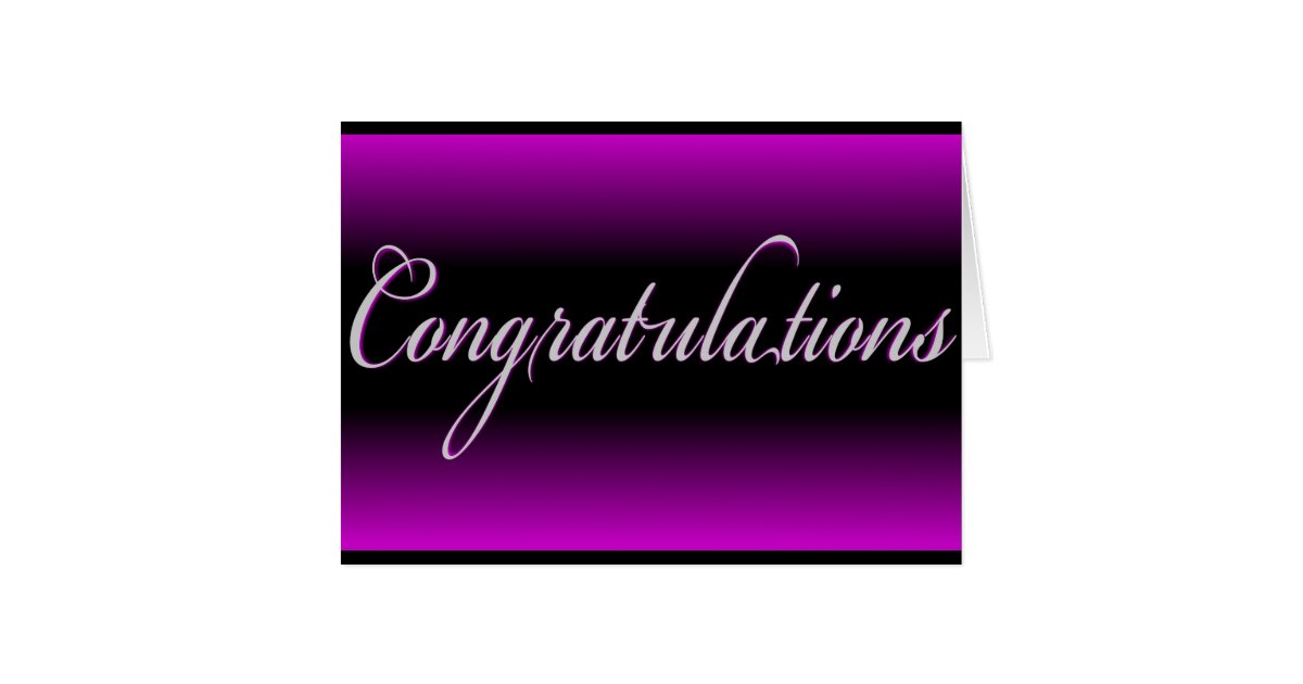 Elegant purple black fade Congratulations card | Zazzle