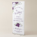Elegant Purple Boho Roses Wedding Welcome Retractable Banner | Zazzle