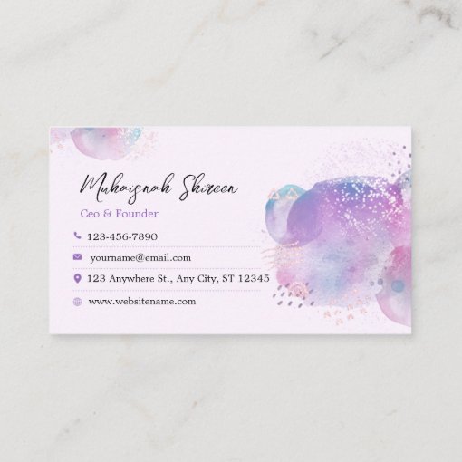 Elegant Purple Business Card | Zazzle