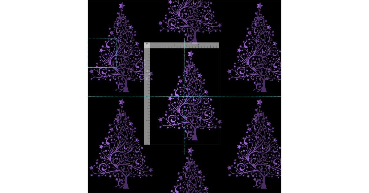 Elegant Purple Christmas Tree Pattern Seasonal Fabric | Zazzle