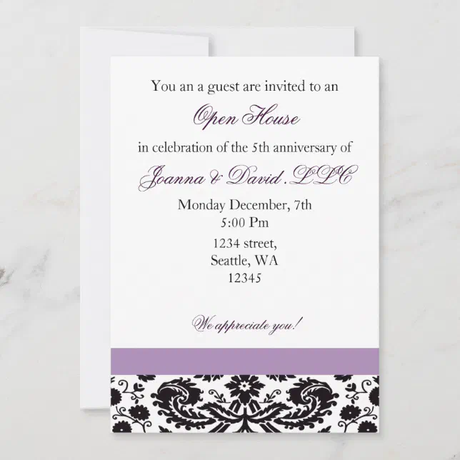 Elegant purple Corporate party Invitation | Zazzle