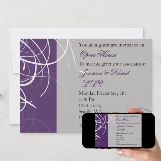 elegant purple Corporate party Invitation | Zazzle