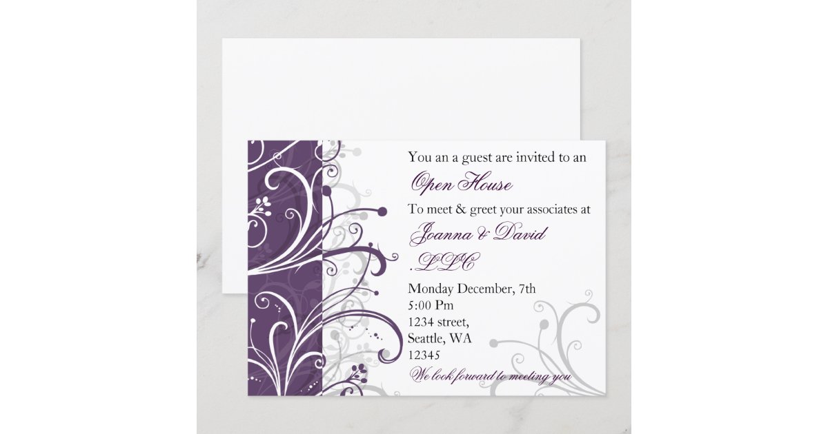 elegant purple Corporate party Invitation | Zazzle