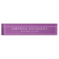 Elegant purple desk name plate | Zazzle
