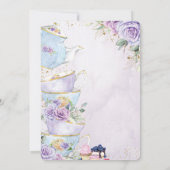 Elegant Purple Floral High Tea Party Bridal Shower Invitation | Zazzle