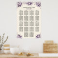Elegant Purple Floral Peony Wedding Seating Poster | Zazzle