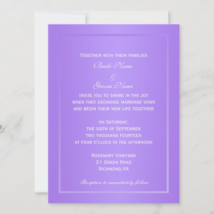 Elegant purple floral photo wedding invitations | Zazzle.com