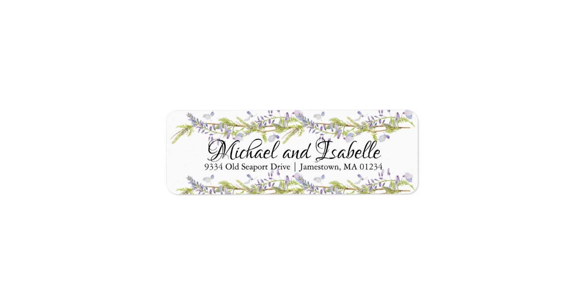 Elegant Purple Floral Return Address Labels | Zazzle