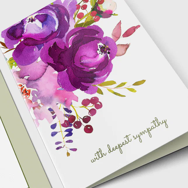 Elegant Purple Floral Sympathy Card | Zazzle