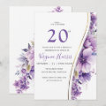 Elegant Purple Foliage Twenty 20th Birthday Invitation | Zazzle