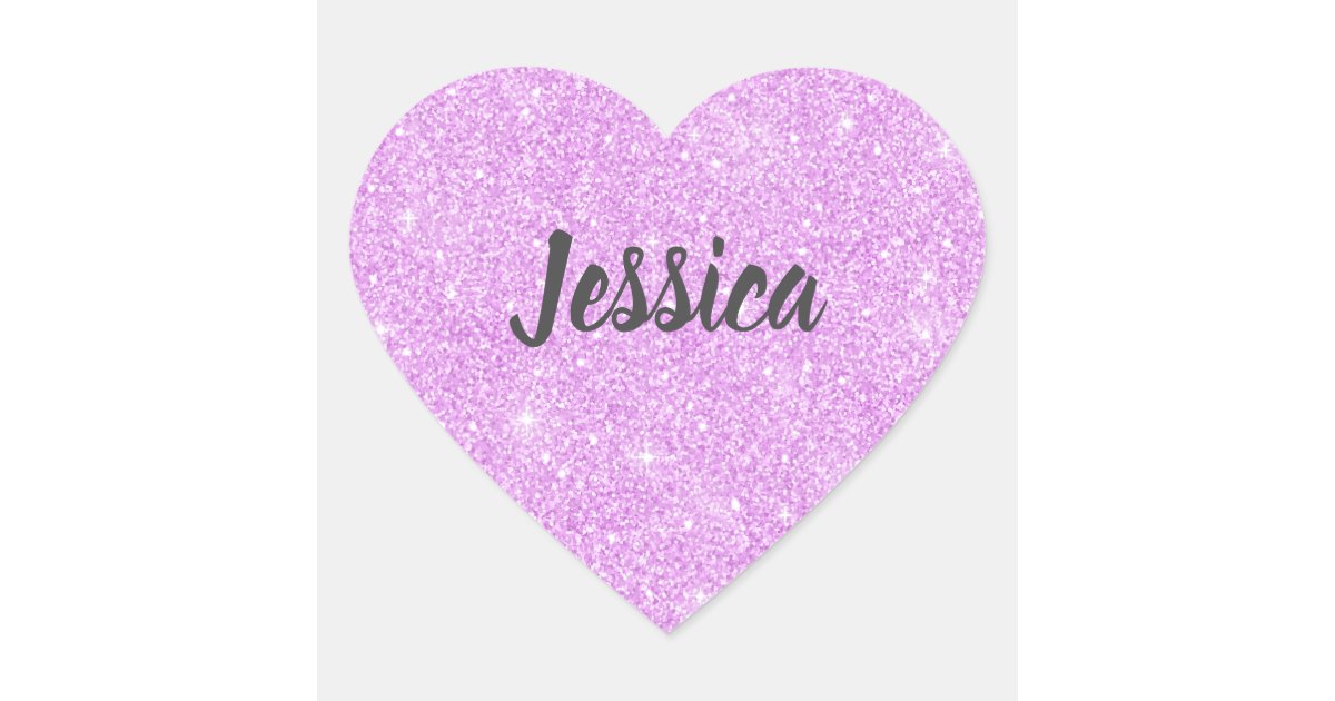 Elegant Purple Glitter Heart Heart Sticker | Zazzle