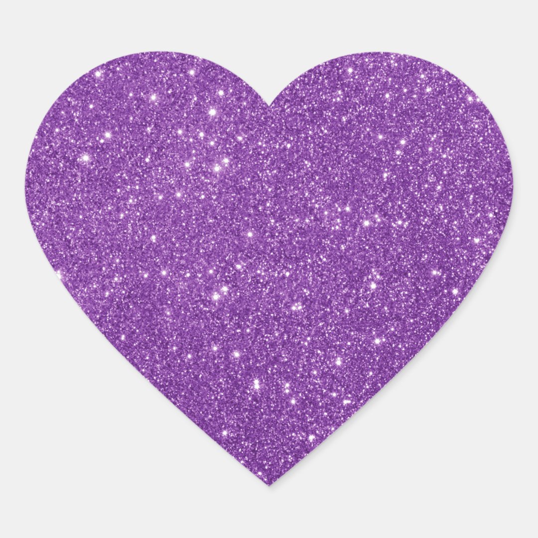 Elegant Purple Glitter Luxury Girly Heart Sticker | Zazzle