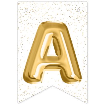 Elegant Purple Gold Dress Birthday Bunting Flags | Zazzle