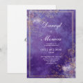 Elegant Purple & Gold Floral Frame Wedding Invitation | Zazzle