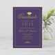 Elegant Purple Gold Grad Cap College Graduation Announcement | Zazzle