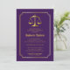 Elegant Purple Gold Law Attorney Graduation Party Invitation | Zazzle