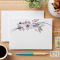 Elegant Purple Gray Winter Floral Envelope | Zazzle