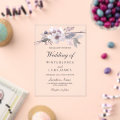 Elegant Purple Gray Winter Floral Wedding Acrylic Invitations | Zazzle