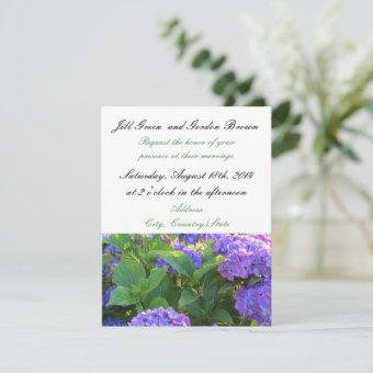 Elegant Purple Hydrangea Wedding Invitation | Zazzle