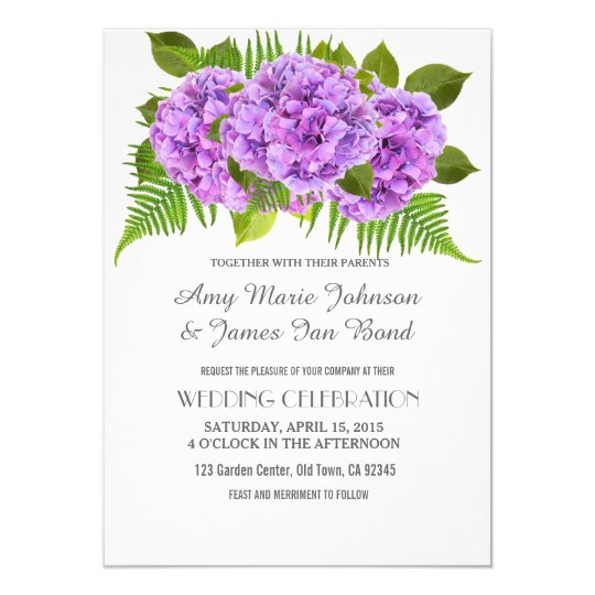 Elegant Purple hydrangea wedding invitations | Zazzle.com