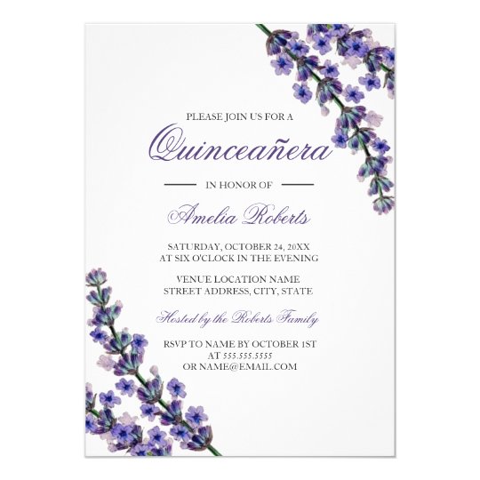 Elegant Purple Lavender Quinceanera Invitation | Zazzle.com
