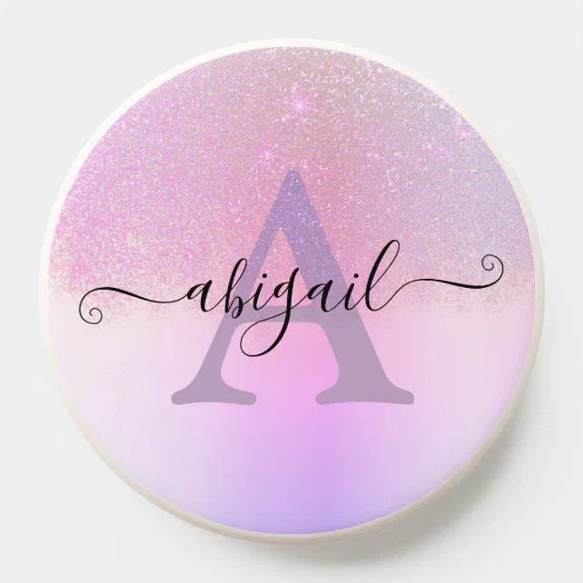 Elegant Purple Lilac Ombre Glitter Rain Sparkle PopSocket | Zazzle