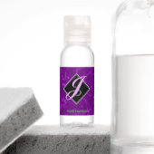Elegant Purple Marble Diamond Initial Script Hand Sanitizer | Zazzle