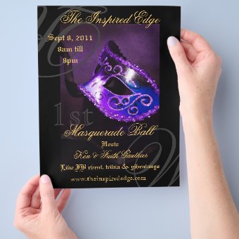Elegant Purple Masquerade Ball Party Event Flyer | Zazzle