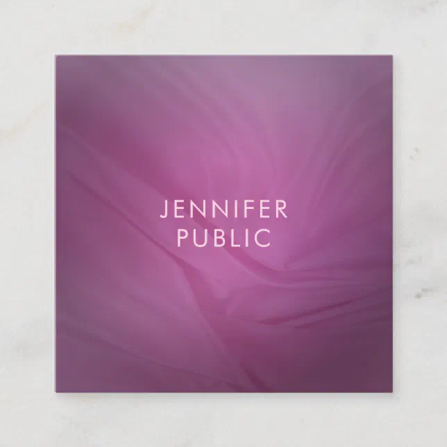 Elegant Purple Minimalist Template Professional Square Business Card ...