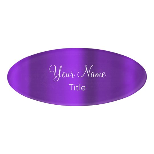 Elegant Purple Oval Name Tag Design | Zazzle.com