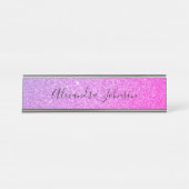 Elegant Purple Pink Glitter Sparkle Modern Desk Name Plate | Zazzle