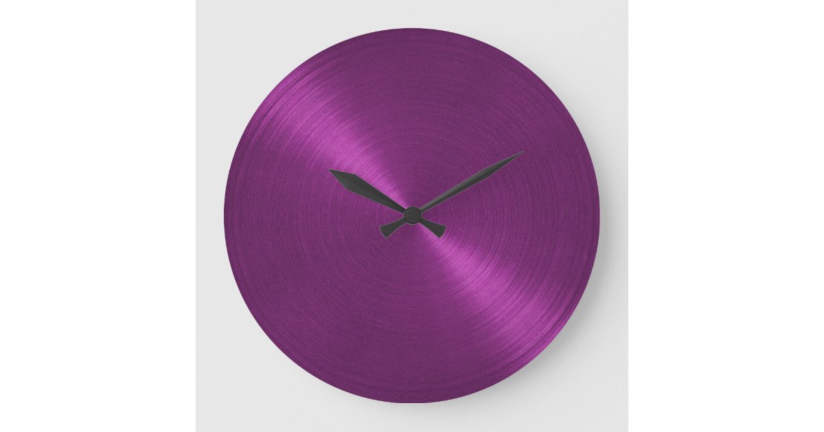 Elegant Purple Sheen Large Clock | Zazzle