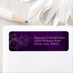 Elegant Purple Silver Return Address Label | Zazzle