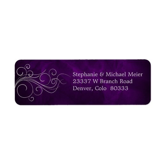 Elegant Purple Silver Return Address Label | Zazzle.com