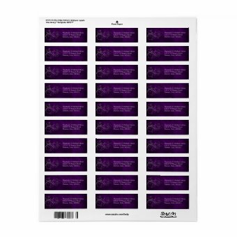 Elegant Purple Silver Return Address Label | Zazzle
