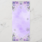 Elegant Purple Snowflake Christmas Mis Xv Años Menu | Zazzle