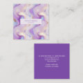 Elegant Purple & Turquoise Marble Custom Square Business Card | Zazzle