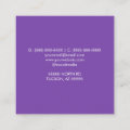 Elegant Purple & Turquoise Marble Custom Square Business Card | Zazzle