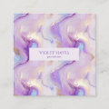 Elegant Purple & Turquoise Marble Custom Square Business Card | Zazzle