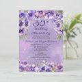 Elegant Purple Violets 30th Wedding Anniversary Invitation | Zazzle