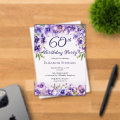 Elegant Purple Violets Floral 60th Birthday Party Acrylic Invitations ...