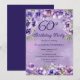 Elegant Purple Violets Floral 60th Birthday Party Invitation | Zazzle