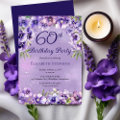 Elegant Purple Violets Floral 60th Birthday Party Invitation | Zazzle