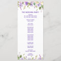 Elegant Purple Watercolor Floral Wedding Ceremony Program | Zazzle