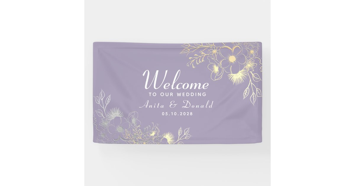 Elegant Purple Wedding Banner | Zazzle