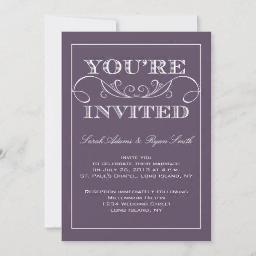 Elegant Purple Wedding Invitation | Zazzle