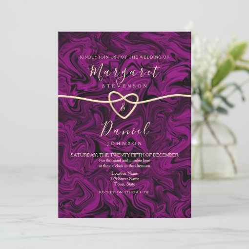 Elegant Purple Wedding Invitation | Zazzle