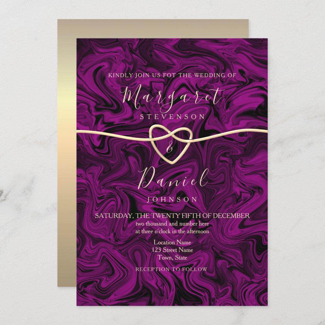 Elegant Purple Wedding Invitation | Zazzle