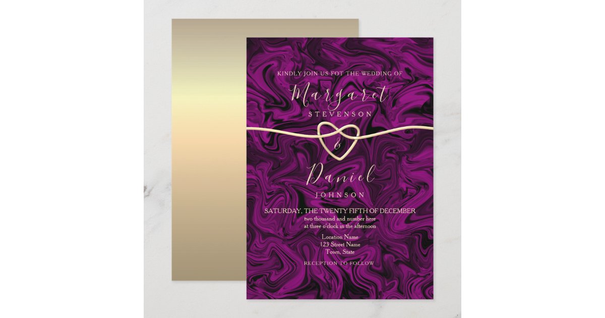 Elegant Purple Wedding Invitation | Zazzle